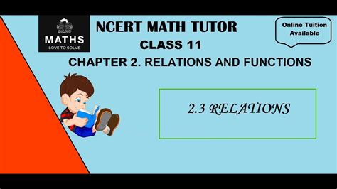 Class 11 Chapter 2 Relations And Functions 2 3 Relations Youtube