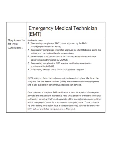 Free 30 Emt Samples In Pdf