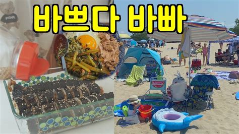 미국 일상 🇺🇸 현생이 바쁜 주부구구단 🔥 참치 열무비빔밥 만들어먹고 삼겹살김밥 말아서 비치 놀러 갔다온 미국 살림 브이로그