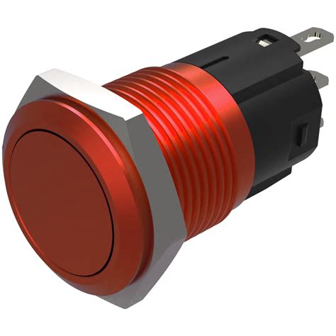 Eao 82 67512000 Pushbutton Maintained 22mm Red Flush No Led Solder