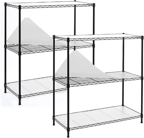 Ezpeaks 2 Pack 3 Shelf Shelving Unit With 3 Shelf Liners