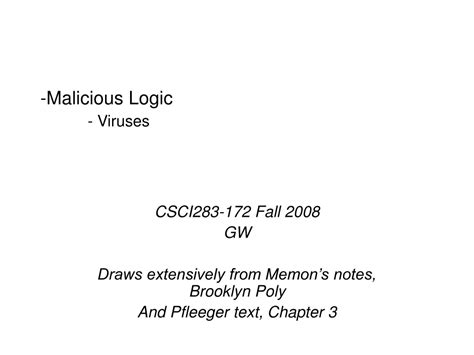 Ppt Malicious Logic Viruses Trojans And Worms Powerpoint