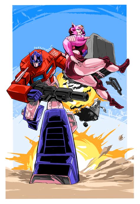 Optimus Prime And Elita One Transformers And More Drawn By Makoto Ono Danbooru