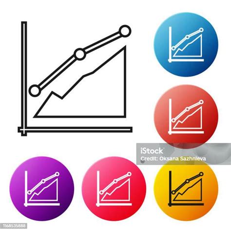 흰색 배경에 격리 된 검은 색 선 원형 차트 인포 그래픽 아이콘입니다 다이어그램 차트 기호입니다 아이콘 다채로운 원 버튼을 설정합니다 벡터 일러스트레이션 0명에 대한 스톡