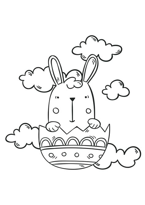 부활절 달걀 속 토끼 색칠공부 도안 무료 색칠공부 도안