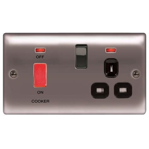 Wholesale 45a Cooker Control Unit With Socket Black Nickel Ck