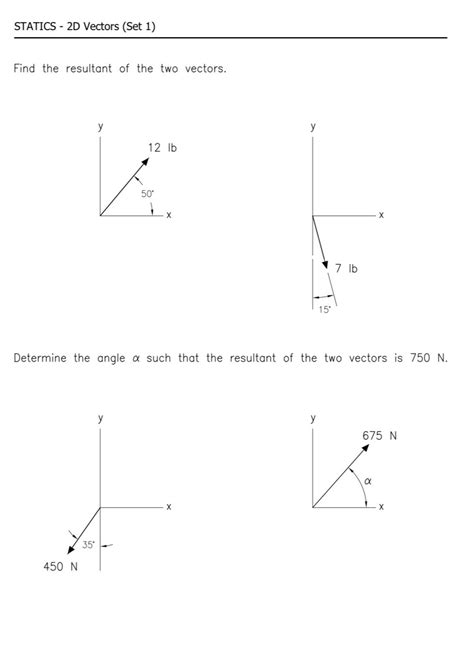 solved statics 2d vectors set 1 find the resultant of the