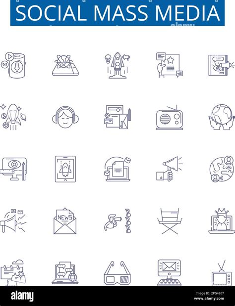 Social Mass Media Line Icons Signs Set Design Collection Of Social