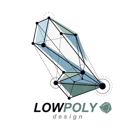 Premium Vector Abstract 3d Polygonal Wireframe Object Vector Geometric Low Poly Design