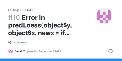Error In Predloessobjecty Objectx Newx If Isnullnewdata