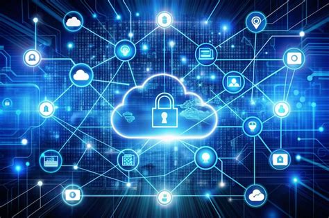 Cloud Computing Diagram Network Data Storage Technology Service Premium Ai Generated Image