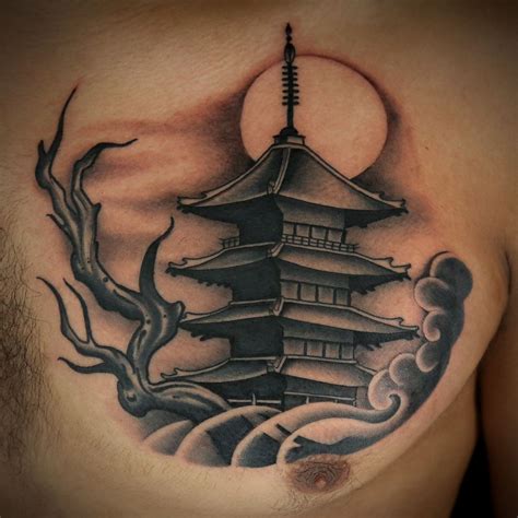 Buddhist Temple Tattoo Designs