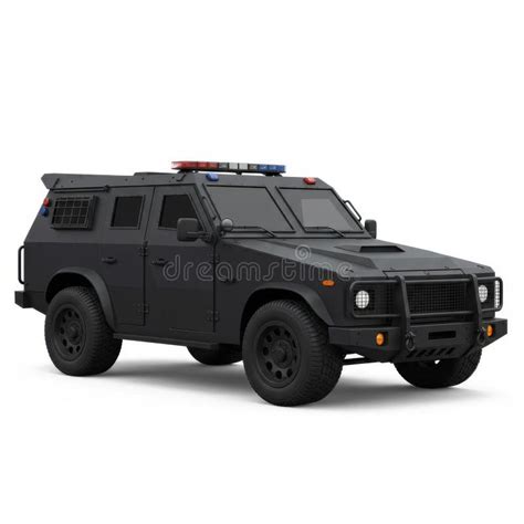 Black Armored Police Suv Vehicle 3d Render Stock Illustration