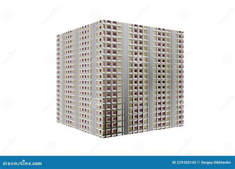 Abstract Figure Cube Office Building Texture White Background 3d Rendered Stock Illustration