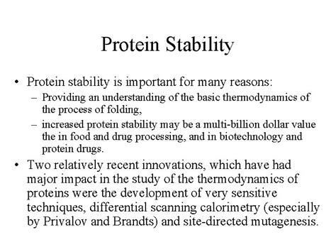 Protein Stability Protein Folding Protein Stability Protein Stability