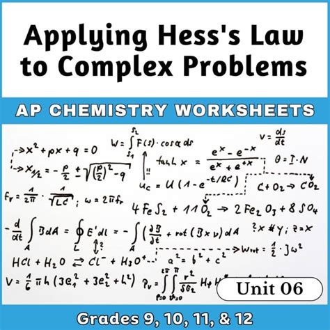 Ap Chemistry Applying Hesss Law To Complex Problems Worksheets