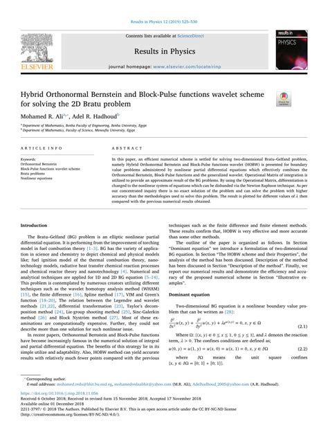 Pdf Hybrid Orthonormal Bernstein And Block Pulse Functions Wavelet
