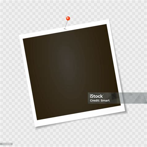 사진 프레임입니다 폴라로이드 프레임 핀 스테이플 종이 클립 벡터 템플릿입니다 벡터 일러스트 레이 션 고정시킴에 대한 스톡 벡터