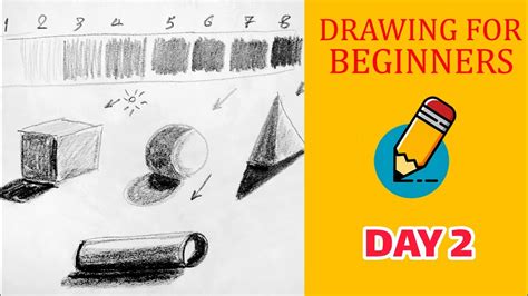 Easy Shade With Pencil For Beginners How To Shade Basic Forms Youtube
