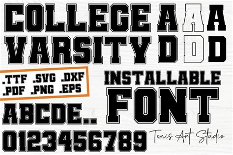 Varsity Font Svg College Font Svg Jersey Font Svg