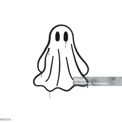 유령을 그리는 낙서 할로윈 유령의 그래피티 스프레이 패턴이 그려져 있습니다 스프레이 페인트 할로윈 요소 거리 예술 스타일 그림입니다 10월에 대한 스톡 벡터 아트 및 기타
