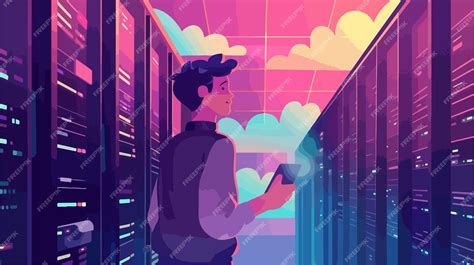 Young Man Checking Server Status Concept Premium Ai Generated Vector Young Man Checking Server Status Concept Premium Ai Generated Vector