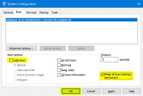 Исправлено Windows 10 по умолчанию в безопасном режиме не могу загрузиться в нормальном режиме