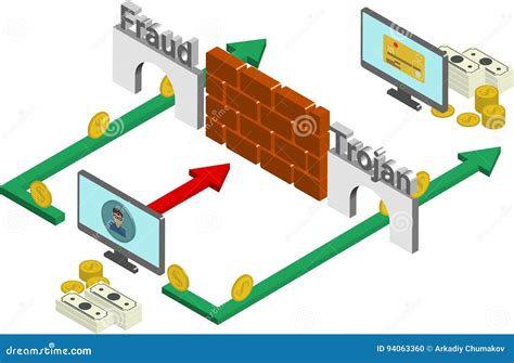 Isometric Hacking Concept Stock Vector Illustration Of Code 94063360