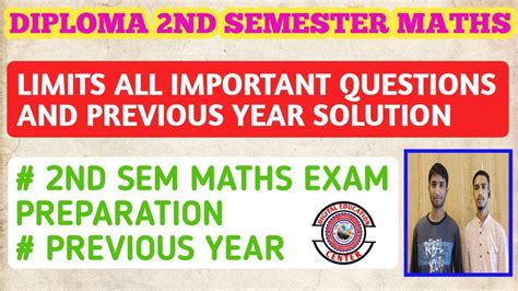Jharkhand Polytechnic 2nd Sem Maths Important Questions Limits 2nd