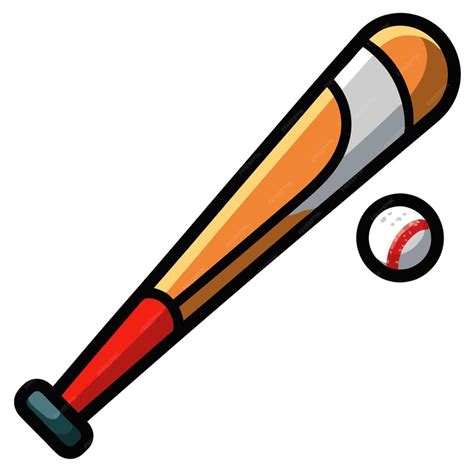 Baseball Bat Clipart Cartoon Style Vector Illustration Premium Ai