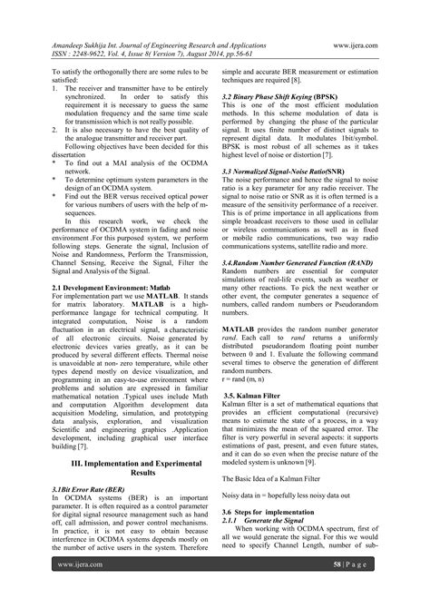 Performance Analysis Of Optical Code Division Multiple Access Ocdma System Pdf