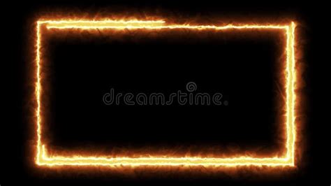 Rectangular Fire Effect Animation Resolution 4K Stock Footage Video