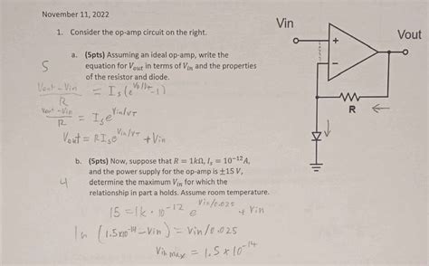 Solved 1 Consider The Op Circuit On The Right A Chegg Com