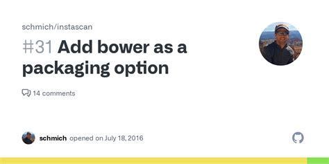 add bower as a packaging option · issue 31 · schmich instascan · github