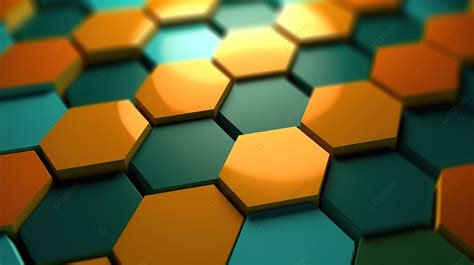 녹색 및 밝은 주황색 색조의 육각형 배경의 세련된 3d 렌더링 망사 육각형 배경 녹색 다각형 배경 일러스트 및 사진 무료 다운로드 Pngtree