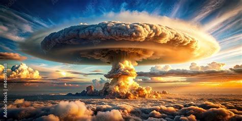 ภาพประกอบสต็อก Majestic Tsar Bomba Mushroom Cloud In The Sky Nuclear
