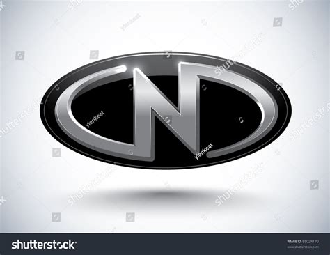 Stylish Emblem Design Initial N Stock Vector Illustration 65024170