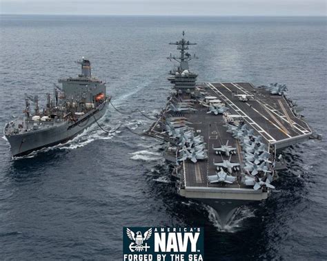 Uss Abraham Lincoln Refuels At Sea