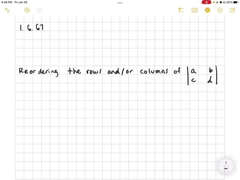 Prove That No Reordering Of Rows And Reordering Of Columns Can Transpose A Typical Matrix