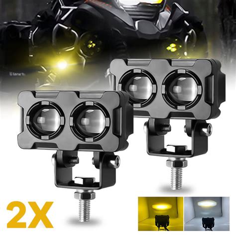 Tdd 40w Double Led Mini Driving Light For Motorcycle Headlight Fog Lamp Dual Color All Weather
