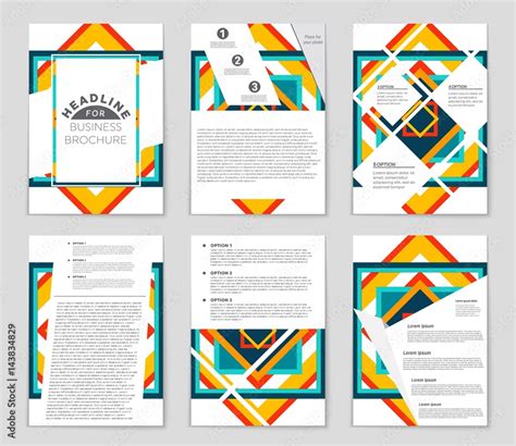 Abstract Vector Layout Background Set For Art Template Design List Page Mockup Brochure