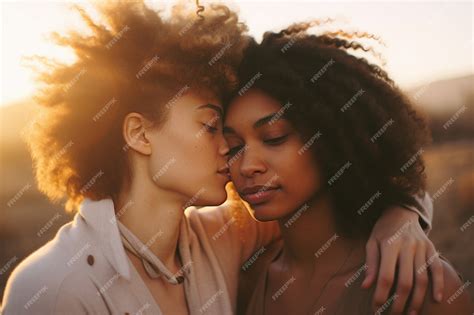 Free Ai Image Medium Shot Romantic Lesbian Couple