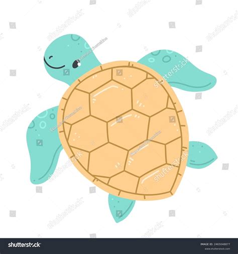 Sea Turtle Cute Cartoon Style Isolated Stock Vector Royalty Free 2465048877 Shutterstock