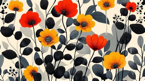 Serene Botanical Fabrics Minimalist Design Stock Illustration