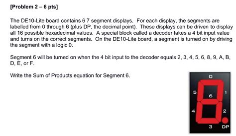 Solved Problem 2 6 Pts The De 10 Lite Board Contains 6 7