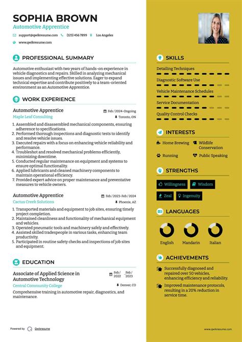 10 Automotive Apprentice Resume Samples And Templates For 2025