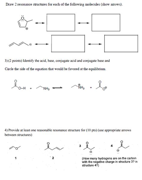 Solved Draw 2 Resonance Structures For Each Of The Following Chegg Com