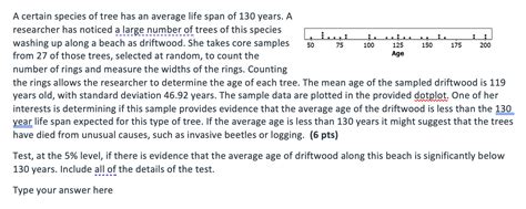 Solved A Certain Species Of Tree Has An Average Life Span Of Chegg Com