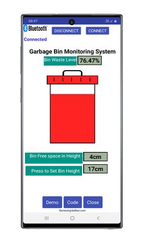 Garbage Monitoring System With Bluetooth Interface