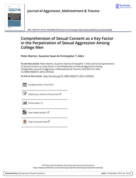 Pdf Comprehension Of Sexual Consent As A Key Factor In The